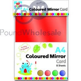 Wholesale Kids Create A4 Coloured Mirror Card | Pound Wholesale