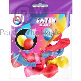 Wholesale Did Satin Balloons Assorted Colours 30 Pack | Pound Wholesale