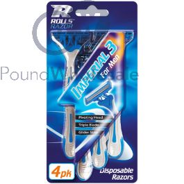 Wholesale Rolls Razor Imperial 3 For Men Disposable Razors 4 Pack ...