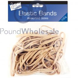 Wholesale Just Stationery Rubber Bands Assorted Sizes 100g | Pound ...