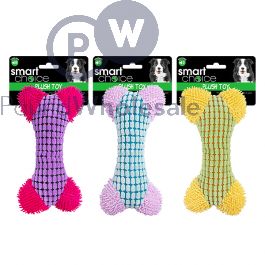 Wholesale Smart Choice Plush Bone Squeaker Dog Toy Assorted Colours ...