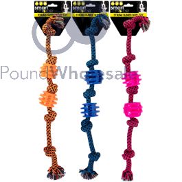Wholesale Smart Choice Ribbed Rubber Rope Dog Tug Toy 49cm Assorted ...