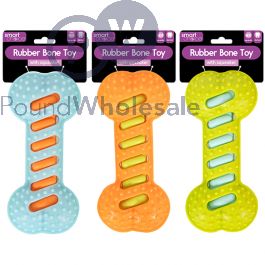 Wholesale Smart Choice Squeaky Rubber Bone Dog Toy 19cm Assorted ...