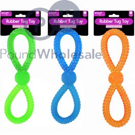 Wholesale Smart Choice Rubber Twist Tug Dog Toy 26cm Assorted Colours ...