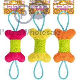 Wholesale Smart Choice Squeaky Plush Rubber & Rope Tug-and-pull Bone ...