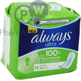 Wholesale Always Ultra Normal Pads 16 Pack | Pound Wholesale