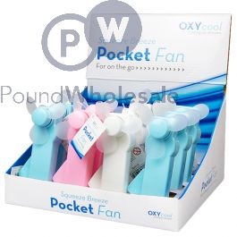 Wholesale Squeeze Breeze Mini Pocket Fan Cdu Assorted Colours | Pound ...
