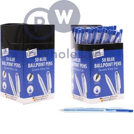 Wholesale Just Stationery Smooth Write Blue Ballpoint Pens 50 Pack ...