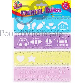 Wholesale Artbox Assorted Stencil Rulers 4 Pack | Pound Wholesale