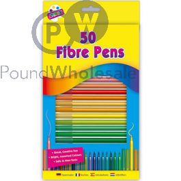 Wholesale Artbox Assorted Fine Fibre Tip Colouring Pens 50 Pack | Pound ...