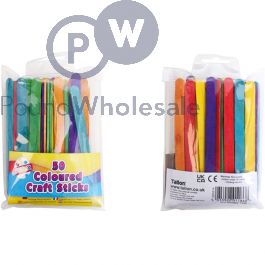 Wholesale Artbox Assorted Colour Craft Sticks 50 Pack | Pound Wholesale