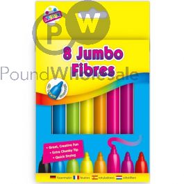 Wholesale Artbox Jumbo Fibres Assorted Colours 8 Pack | Pound Wholesale