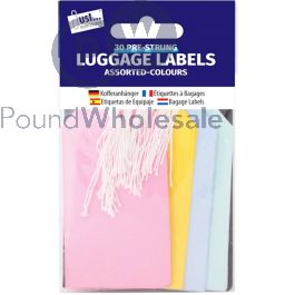 Wholesale Just Stationery Assorted Colour Cardboard Luggage Labels 30 ...