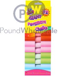 Wholesale Artbox Assorted Colour Giant Pavement Chalks 12 Pack | Pound ...