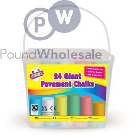 Wholesale Artbox Assorted Colour Giant Pavement Chalks Tub 24 Pack ...