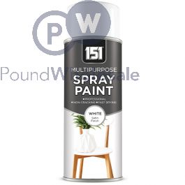 Wholesale 151 Multipurpose White Satin Spray Paint 400ml | Pound Wholesale