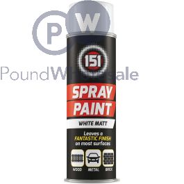 Wholesale 151 White Matt Spray Paint 200ml | Pound Wholesale