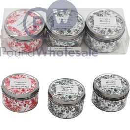 Wholesale Toile Assorted Scented Tin Candles 3oz Gift Set 3 Pack ...