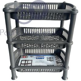 Wholesale Three Tier Storage Basket Caddy Silver | Pound Wholesale