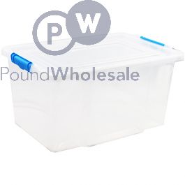 Wholesale Clear Click 'n' Store Lidded Storage Box 50 Litre 59cm X 40cm ...