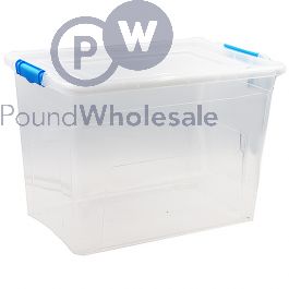 Wholesale Clear Click 'n' Store Lidded Storage Box 75 Litre 59cm X 40cm ...