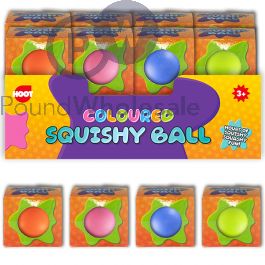 Wholesale Hoot Squishy Ball 8cm Assorted Colours Cdu | Pound Wholesale