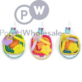 Wholesale Hoot Foldable Bucket Set 5pc Assorted Colours | Pound Wholesale