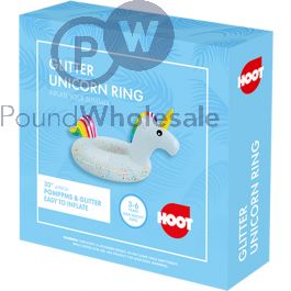 Wholesale Hoot Inflatable Glitter Kids Unicorn Swim Ring 30" | Pound Wholesale
