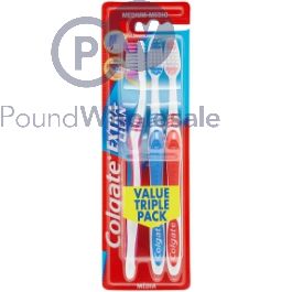 Wholesale Colgate Extra Clean Medium Toothbrushes 3 Pack | Pound Wholesale