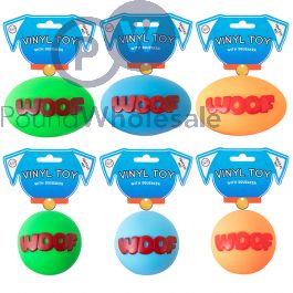 Wholesale World Of Pets Vinyl Squeaky Woof Ball Dog Toy Assorted ...