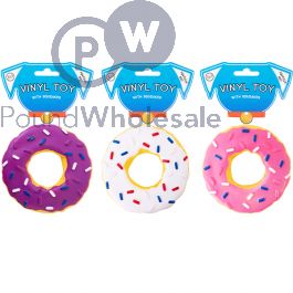 Wholesale World Of Pets Vinyl Squeaky Donut Dog Toy Assorted Colours ...