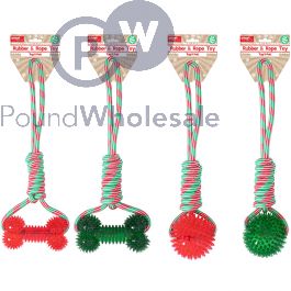 Wholesale Smart Choice Christmas Rubber & Rope Tug Dog Toy 47cm ...