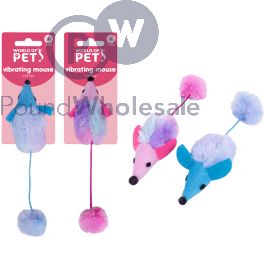Wholesale World Of Pets Furry Vibrating Mouse Cat Toy Assorted Colours ...