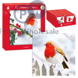 Wholesale Giftmaker Square Robin Assorted Christmas Cards 10 Pack ...