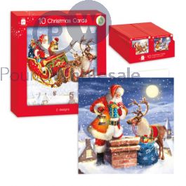 Wholesale Giftmaker Santa & Reindeer Christmas Cards 10 Pack Cdu ...
