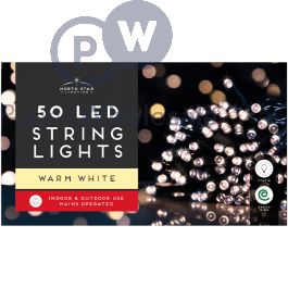 Wholesale Christmas Warm White 50 Led String Lights 4.5m | Pound Wholesale