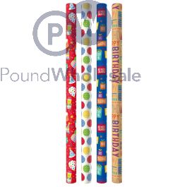 Wholesale Gift Collection Assorted 3m Happy Birthday Parcel Wrap In ...