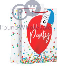 Wholesale Giftmaker Let's Party Balloon Gift Bag Medium | Pound Wholesale