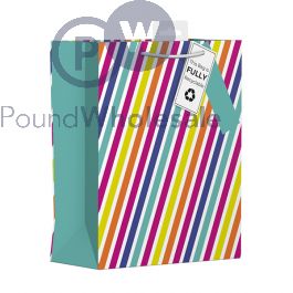 Wholesale Giftmaker Rainbow Stripes Gift Bag Medium | Pound Wholesale